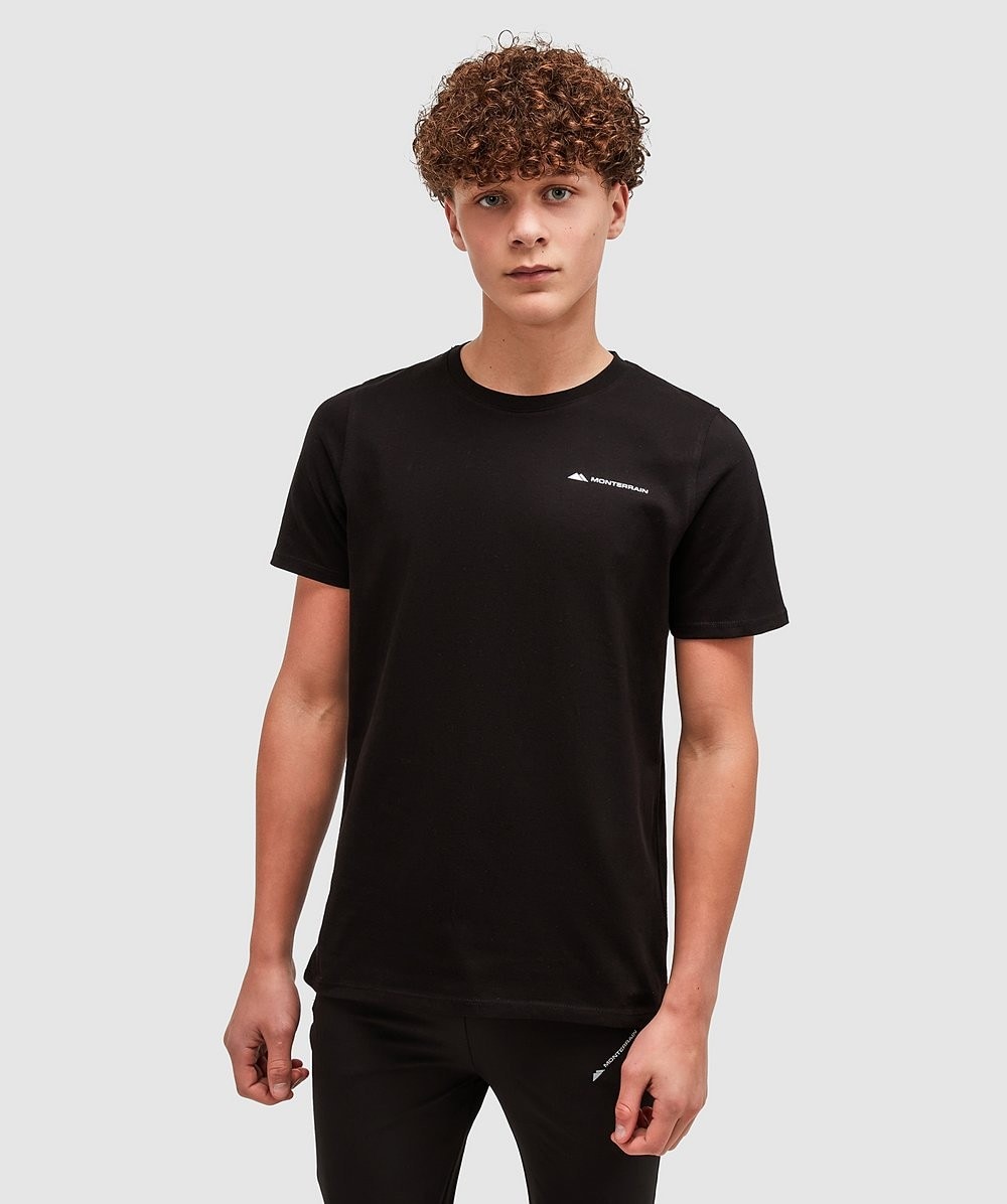 Junior Horizon T-Shirt | Jet Black / Orange | Monterrain