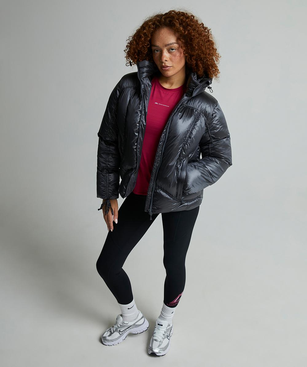 Womens Sphere Ruched Puffer Jacket | Asphalt | Monterrain
