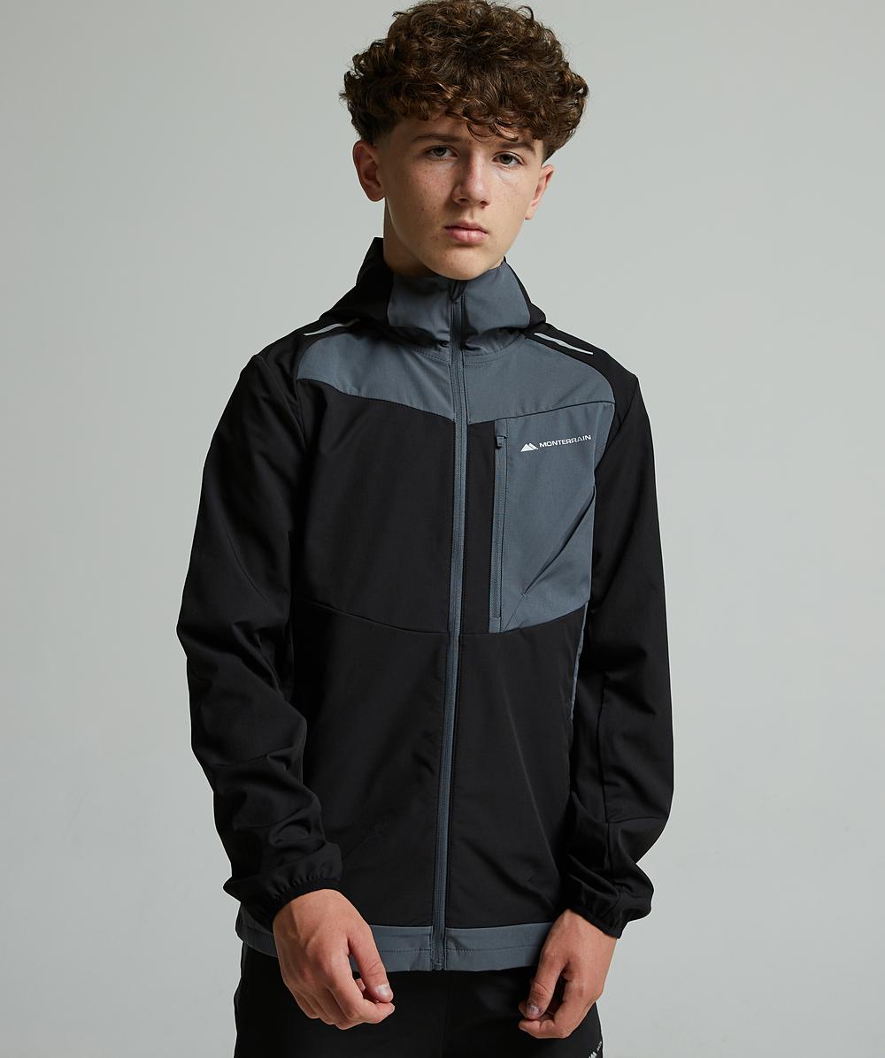 Junior Deflect 2.0 Woven Running Jacket | Jet Black / Iron Gate ...
