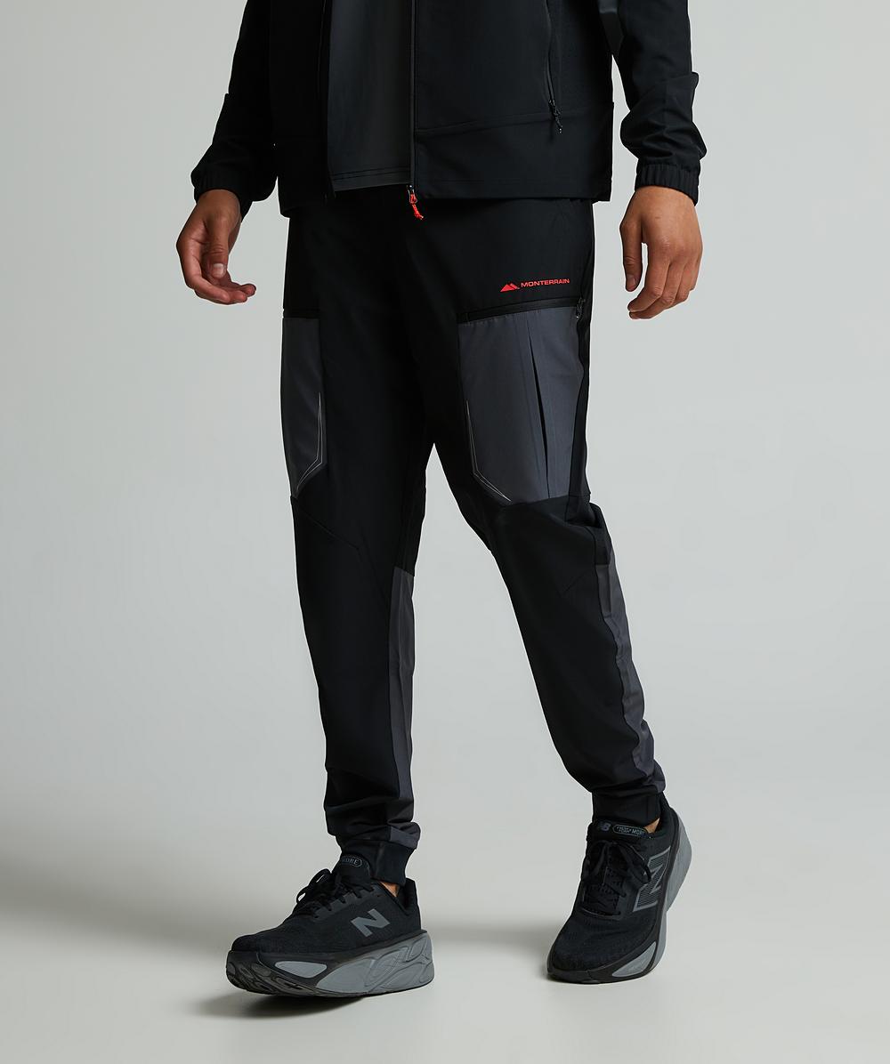 Orbit Woven Running Pant | Jet Black / Iron Gate / Tangerine Tango ...
