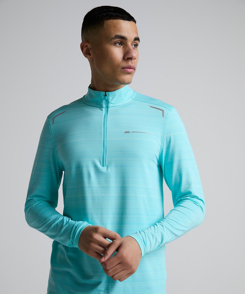 Lyder 3.0 Space Dye Quarter Zip T-Shirt | Gleaming Blue | Monterrain